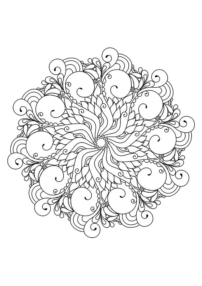 Printable zen coloring page. Mandala coloring page. Doodle | Etsy