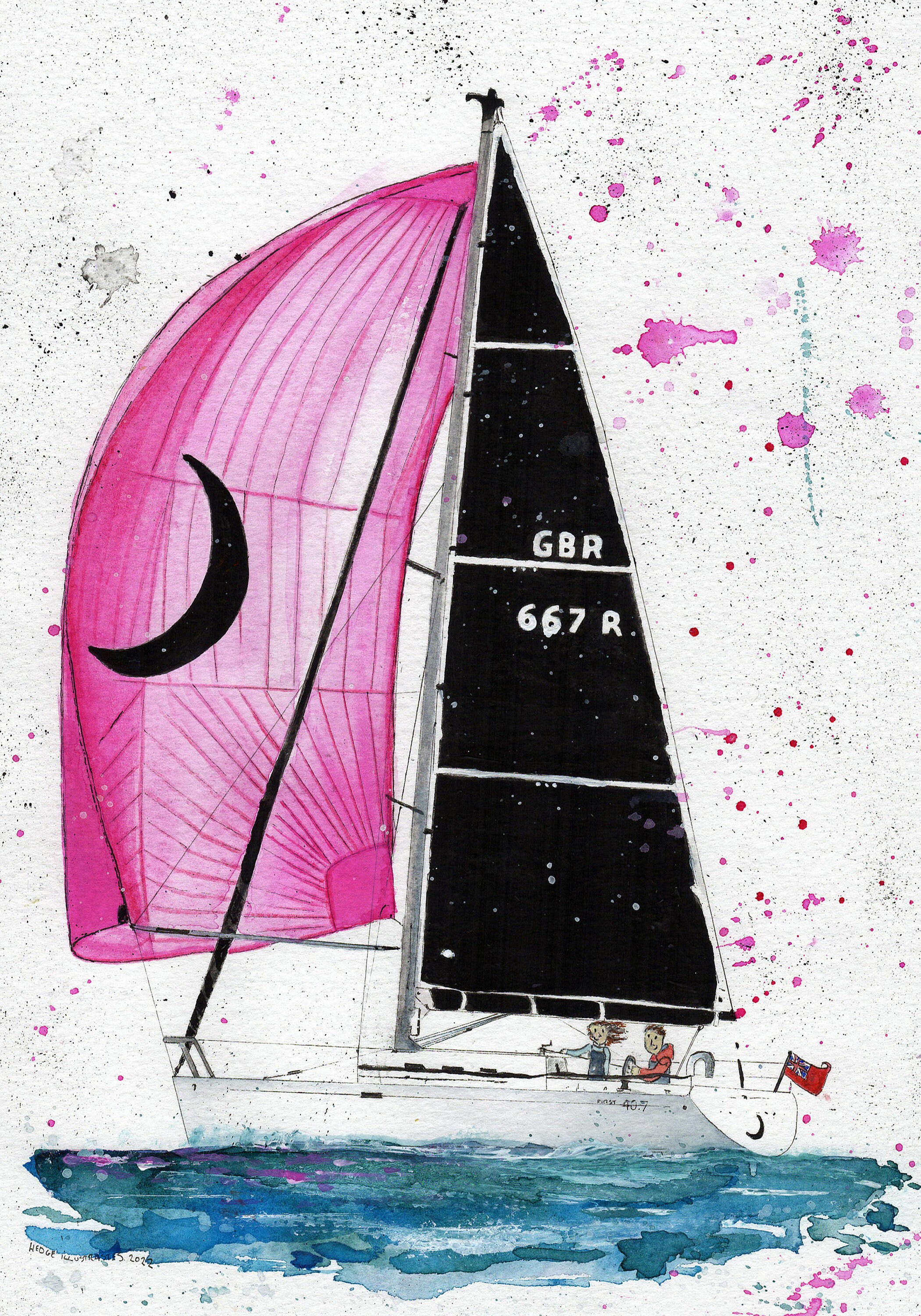Personalised Yacht Sailing Portrait - Etsy