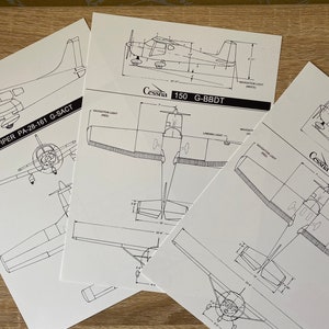 Personalised Technical Plane Drawing - Etsy