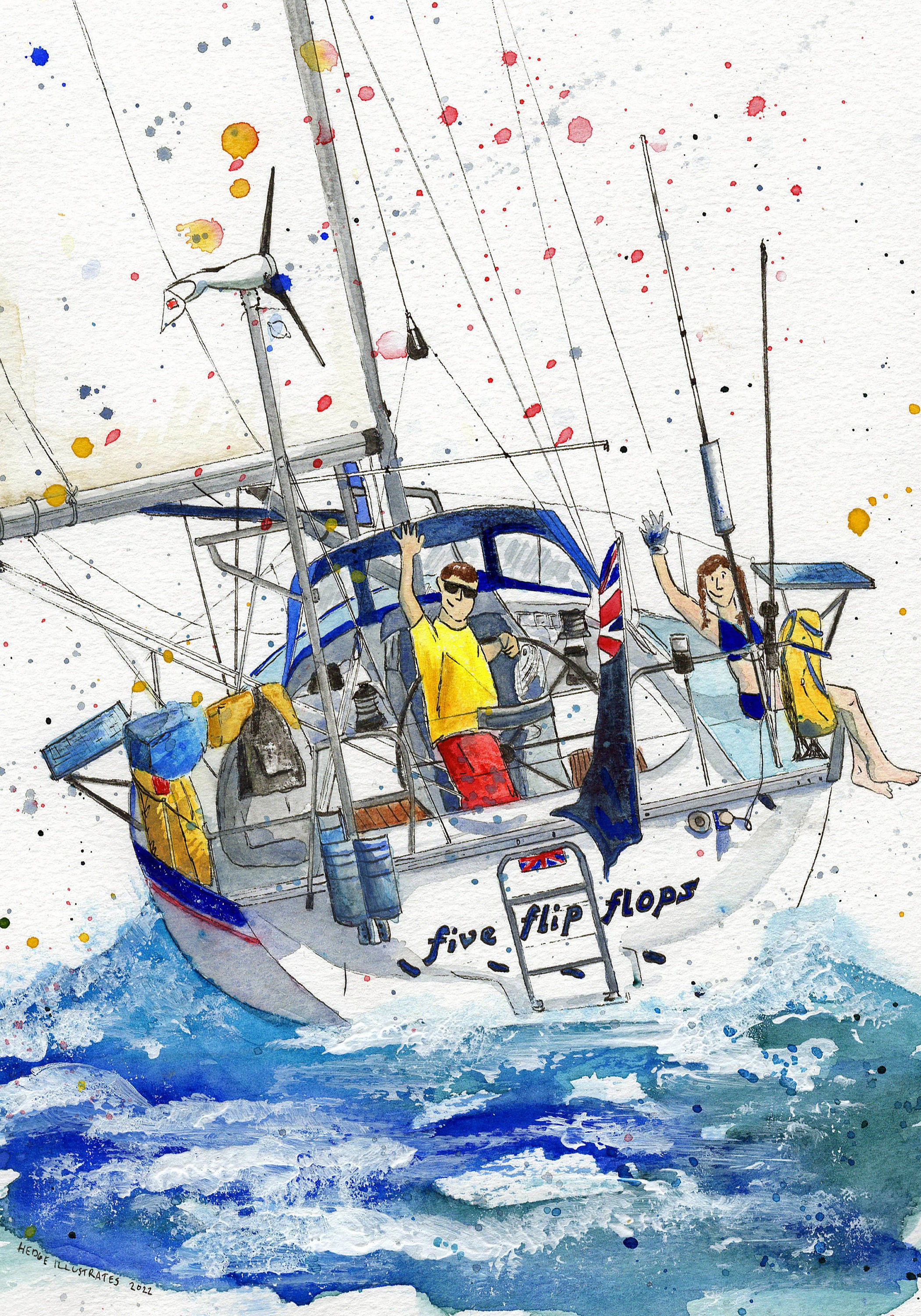 Personalised Yacht Sailing Portrait - Etsy