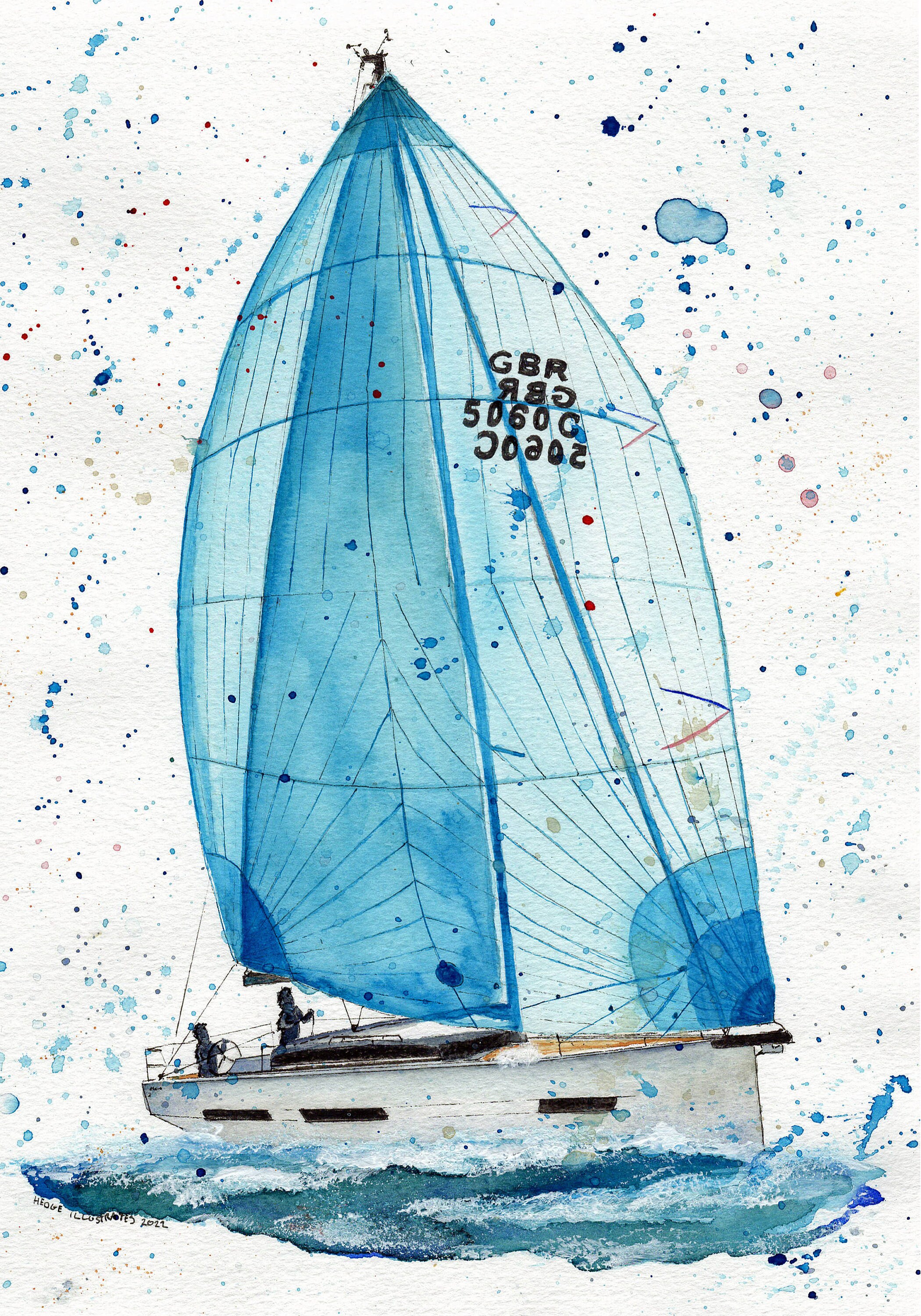 Personalised Yacht Sailing Portrait - Etsy