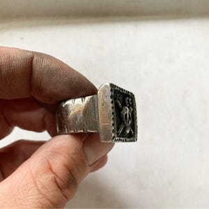 Mens Sterling Silver Skull Stamp Ring, Men's Handcrafted Statement ...