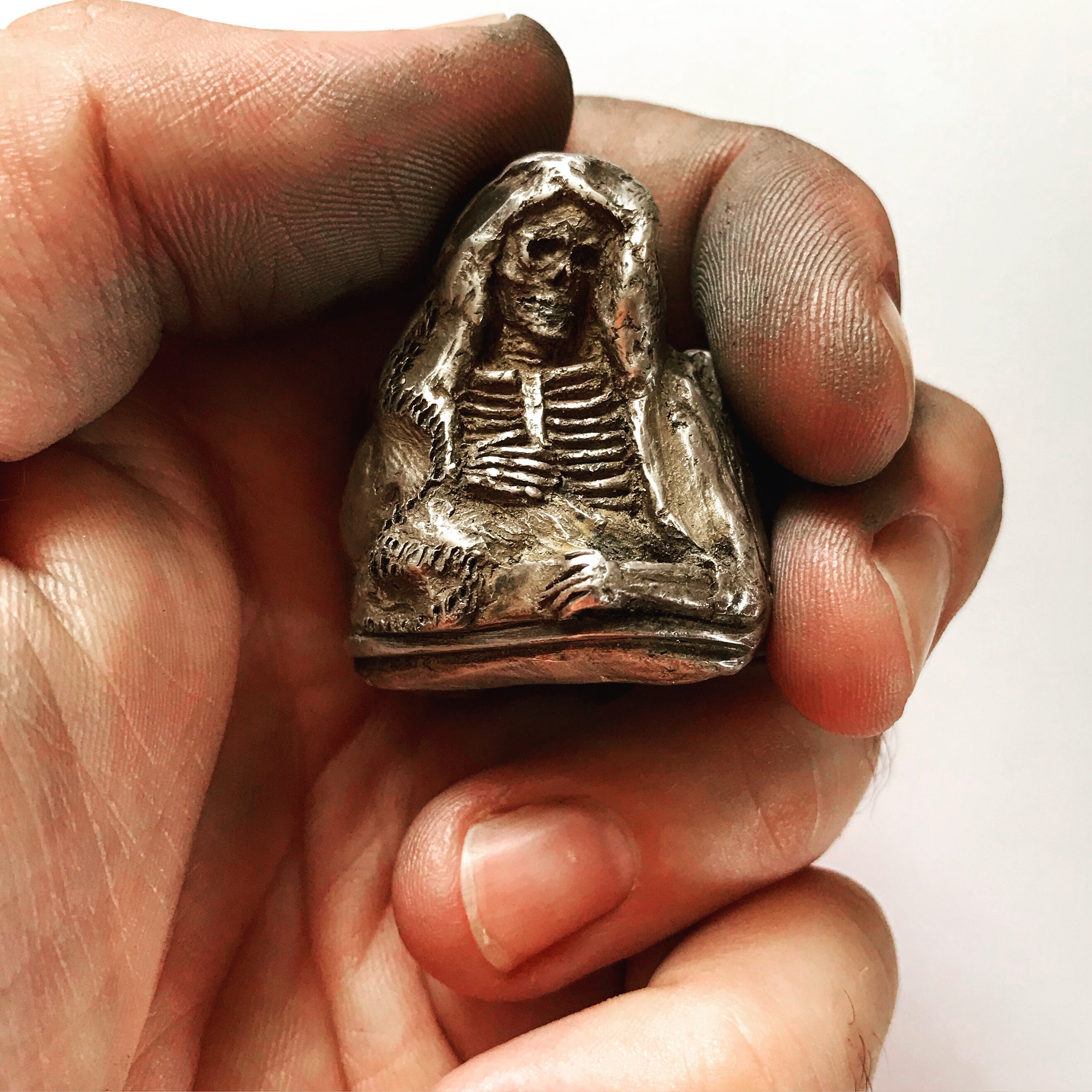 Mens Sterling Silver Skull Ring, Men's Large Biker Death Skull ...