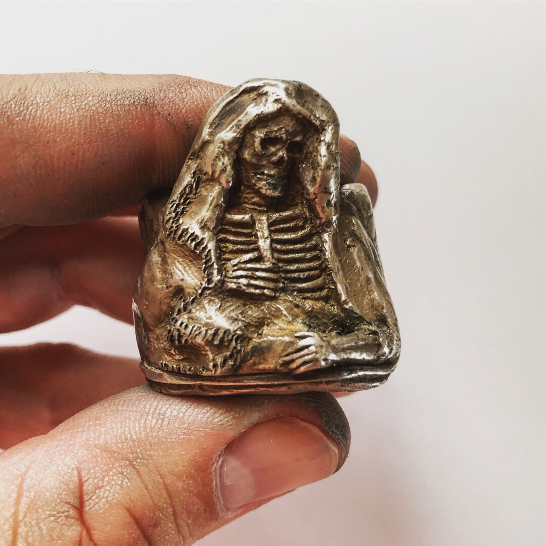 Mens Sterling Silver Skull Ring, Men's Large Biker Death Skull ...