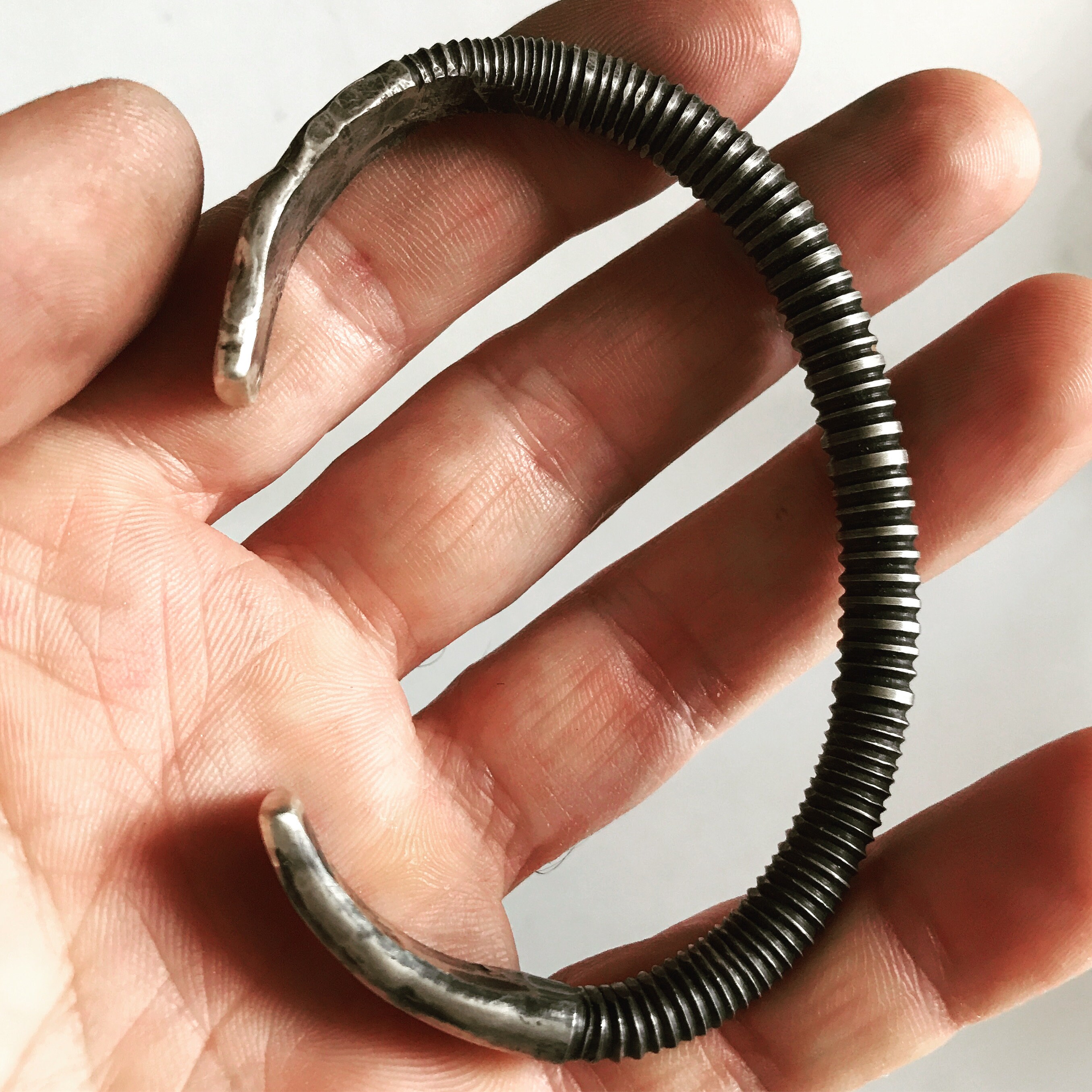 Men's Sterling Silver Cuff Bracelet , Mens Silver Tribal Bracelet ...