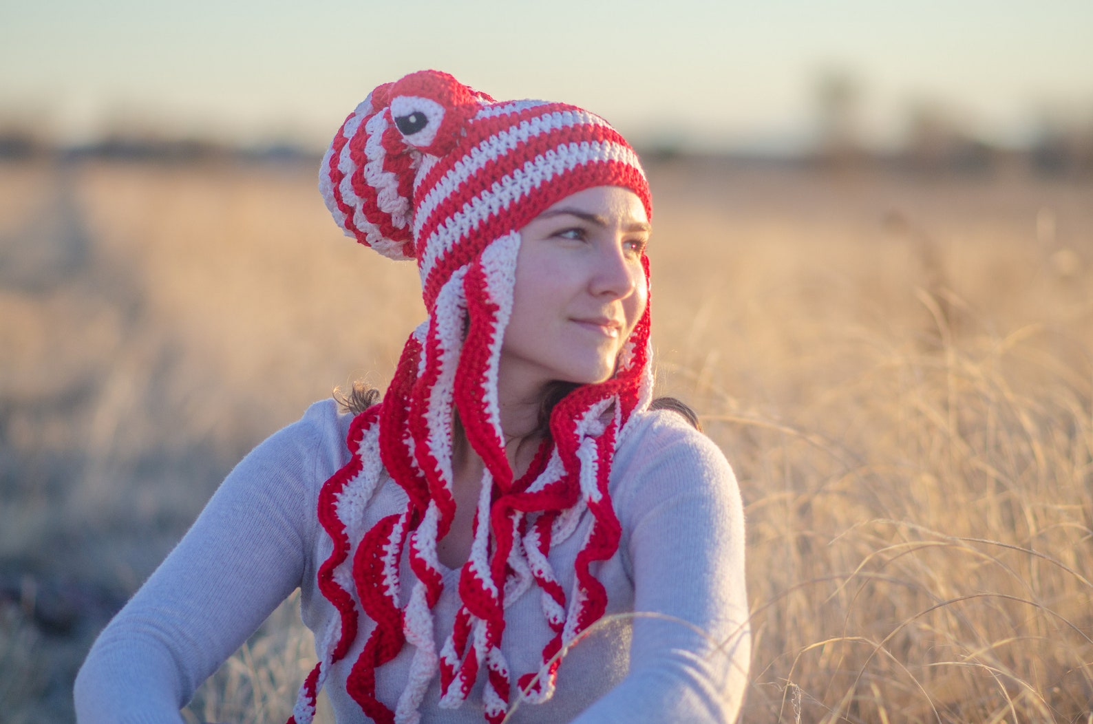 Pattern Only Crochet Octopus Hat: Cap Knit Beanie Cartoon Cute Plush ...