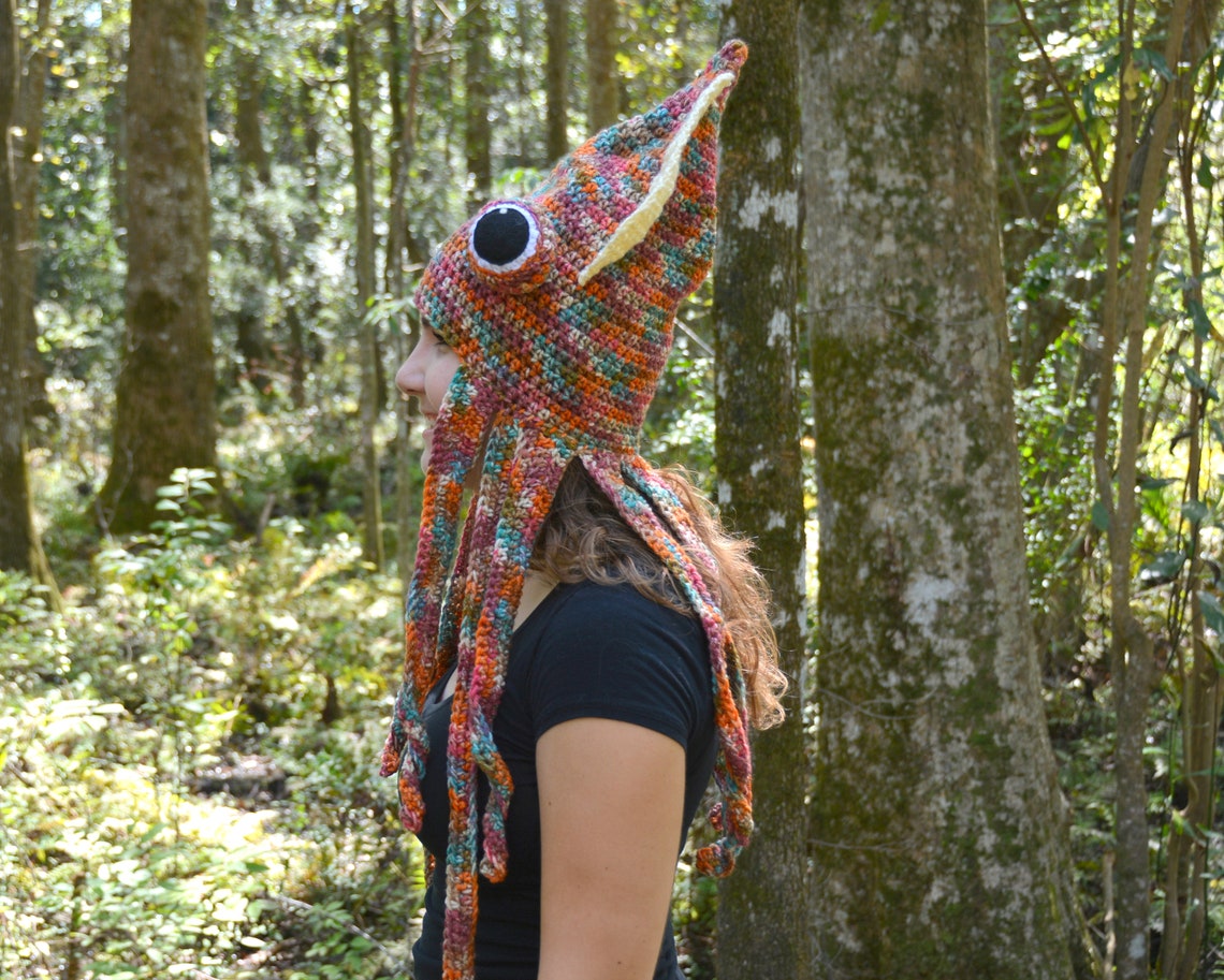 Pattern Only Crochet Squid Hat: Cap Knit Beanie Cartoon Cute | Etsy
