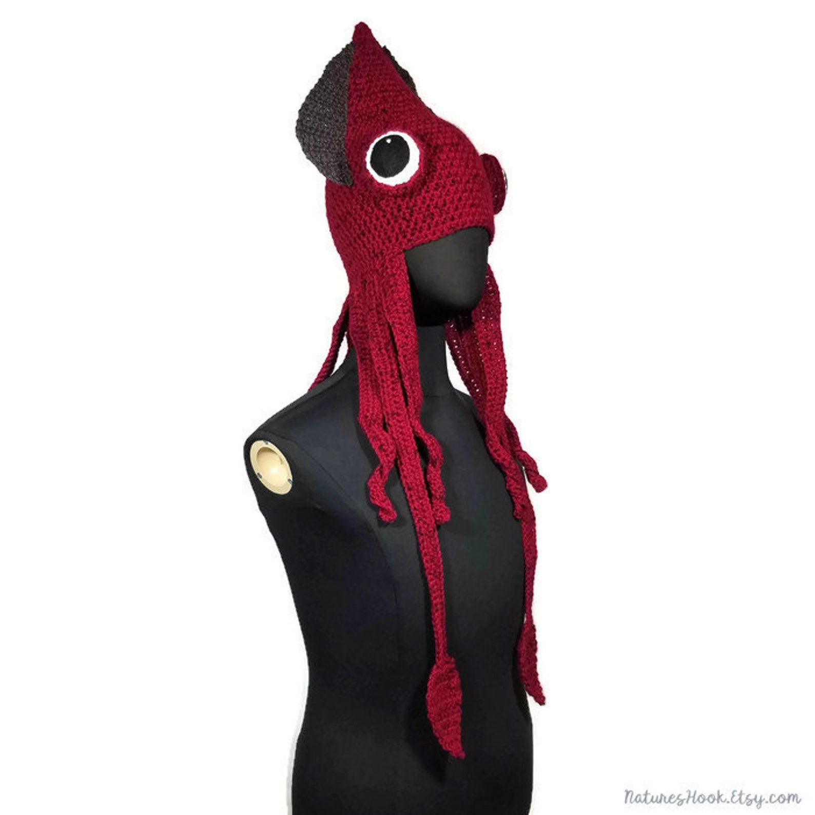 Pattern Only Crochet Squid Hat: Cap Knit Beanie Cartoon Cute Giant ...