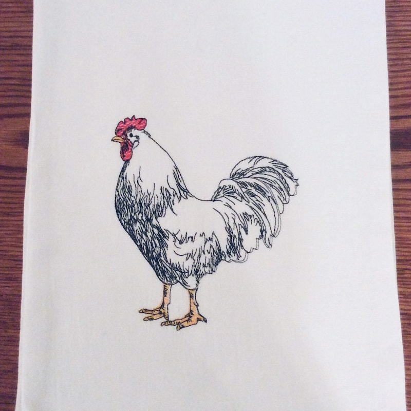 Embroidered Rooster - Etsy