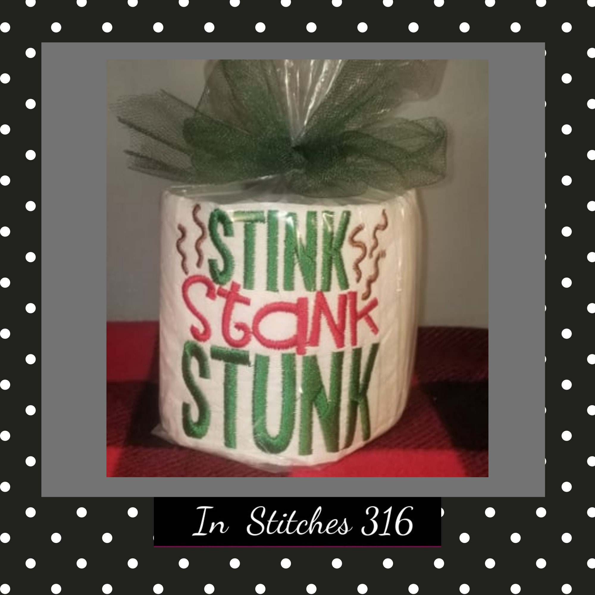 Stink Stank Stunk Embroidered Toilet Paper, Christmas Bathroom Decor ...