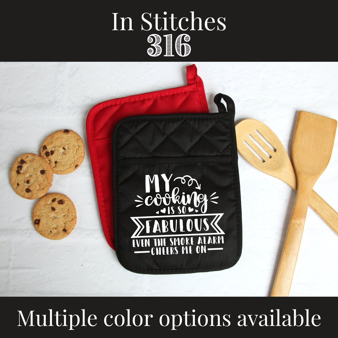 Pocket Potholder, Oven Mitt, Funny Saying, My Cooking is so Fabulous ...