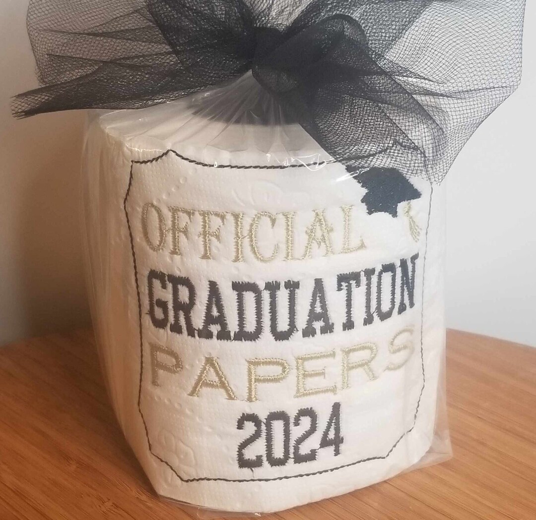Embroidered Toilet Paper, Official Graduation Papers, Graduation Gift ...