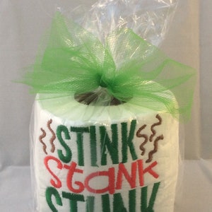 Stink Stank Stunk Embroidered Toilet Paper Christmas Bathroom | Etsy