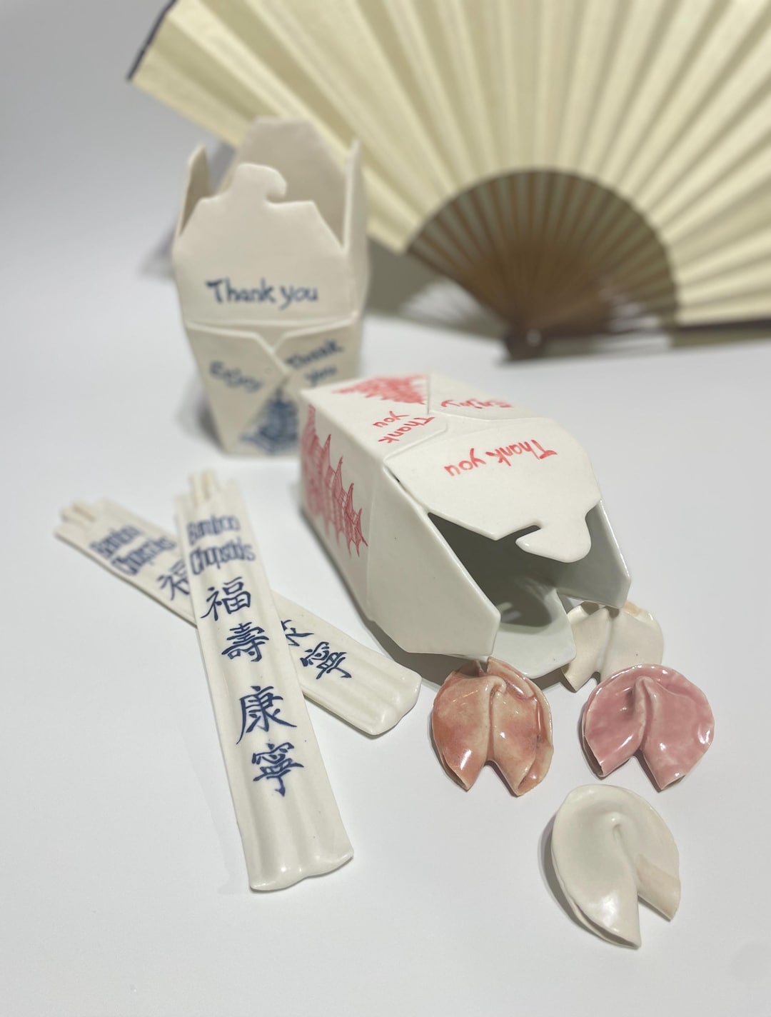 Handmade Porcelain Chinese Takeout Container – Unique Hand-painted ...