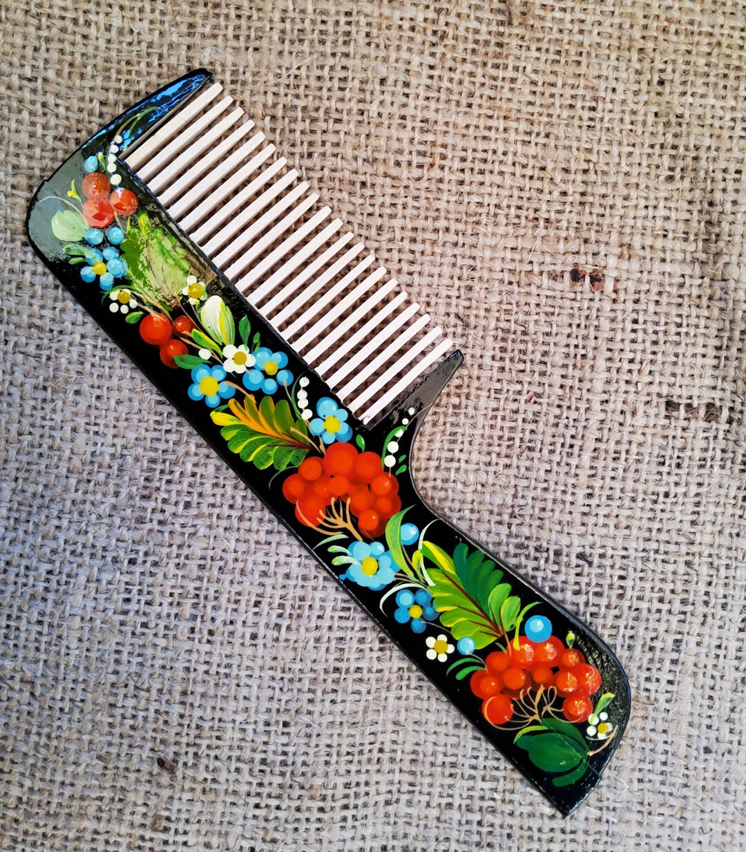 Wooden Comb Womens Hand-painted Ladies Comb Natural Comb Girls Comb ...