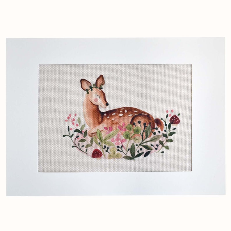 Bambi Embroidery Pattern Watercolor Illustration Design - Etsy