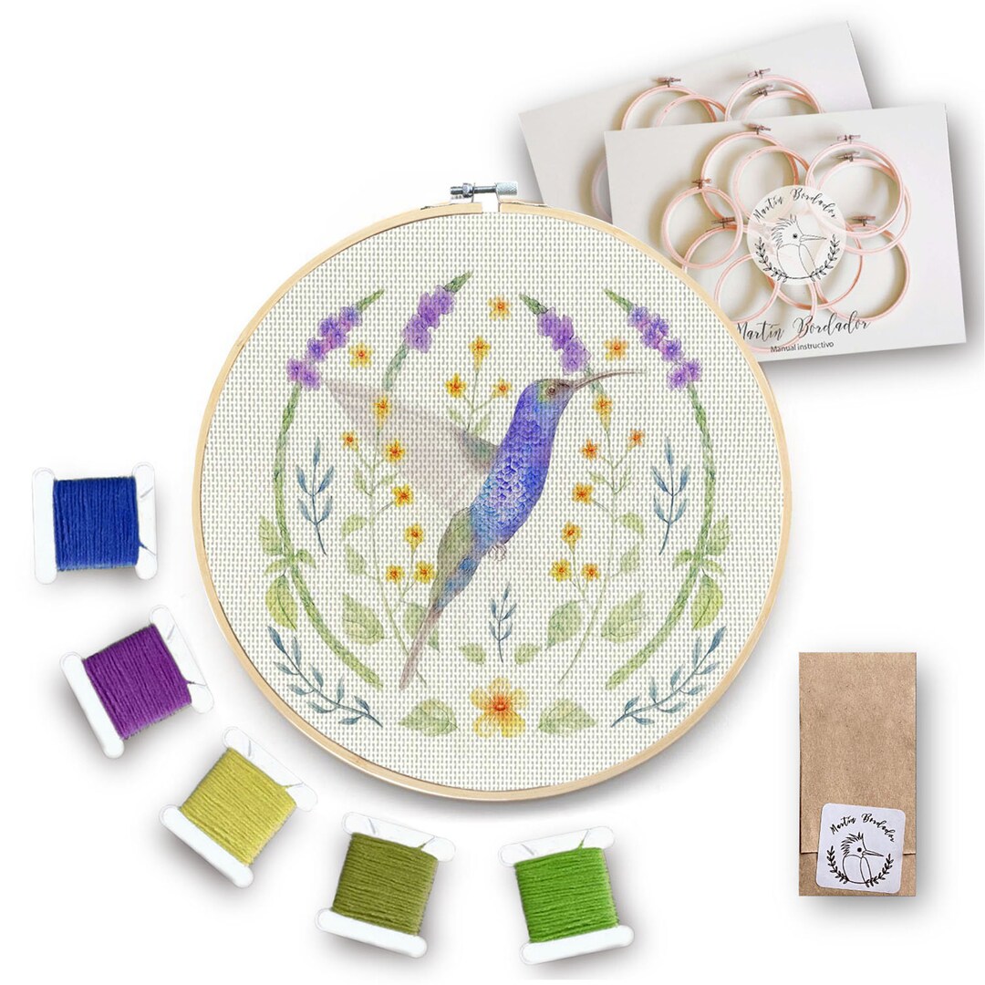 Violet Sabrewing Hummingbird, Mini Kit, Hummingbird Embroidery Kit ...