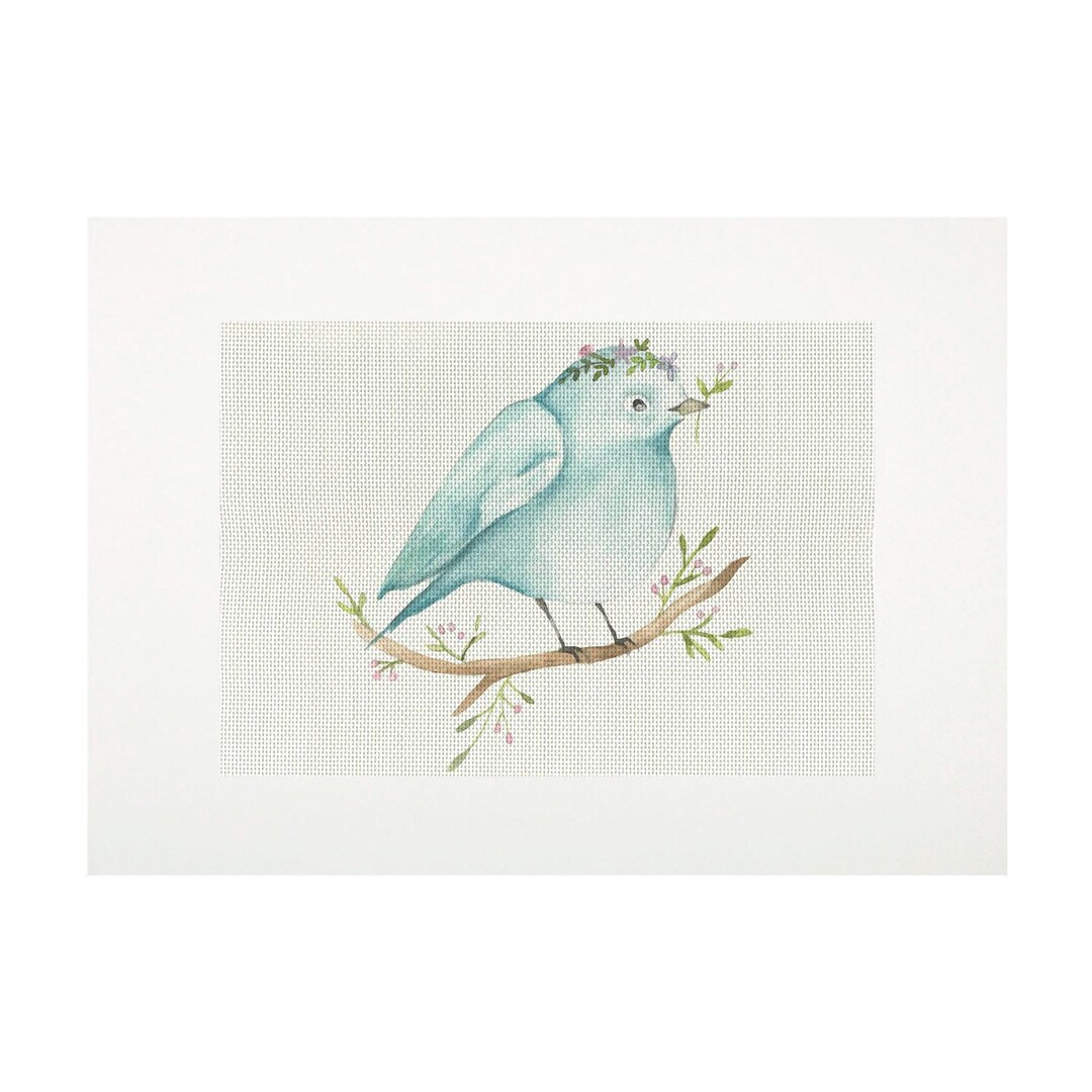 Blue Bird Embroidery Pattern, Watercolor Illustration, Design Pattern ...