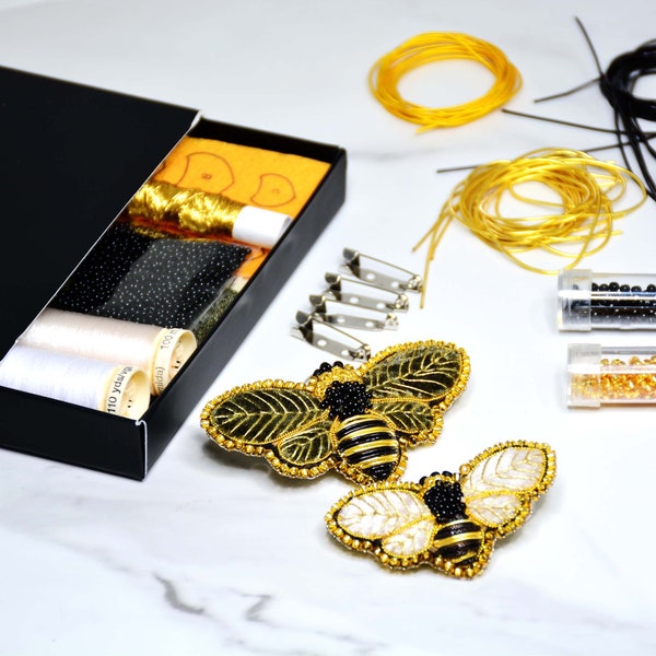 Beaded Embroidery Brooch Kit Tutorial - Etsy