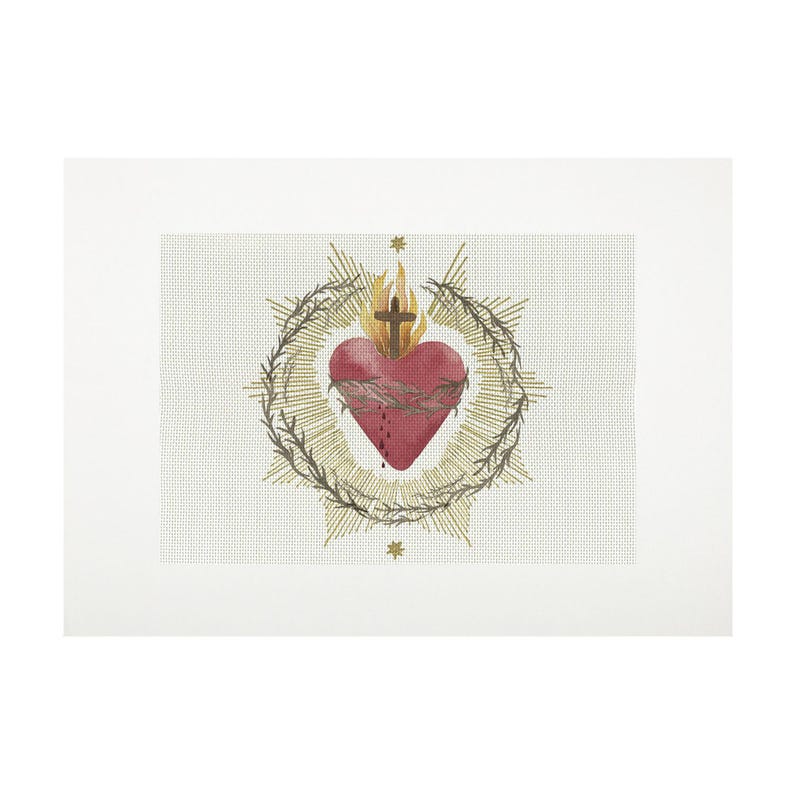 Most Chaste Heart of Saint Joseph Embroidery Pattern, Linen, Ready to ...