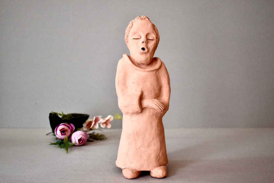 Vintage Clay Sculpture Hand Crafted Clay Figurine Collectable Clay ...