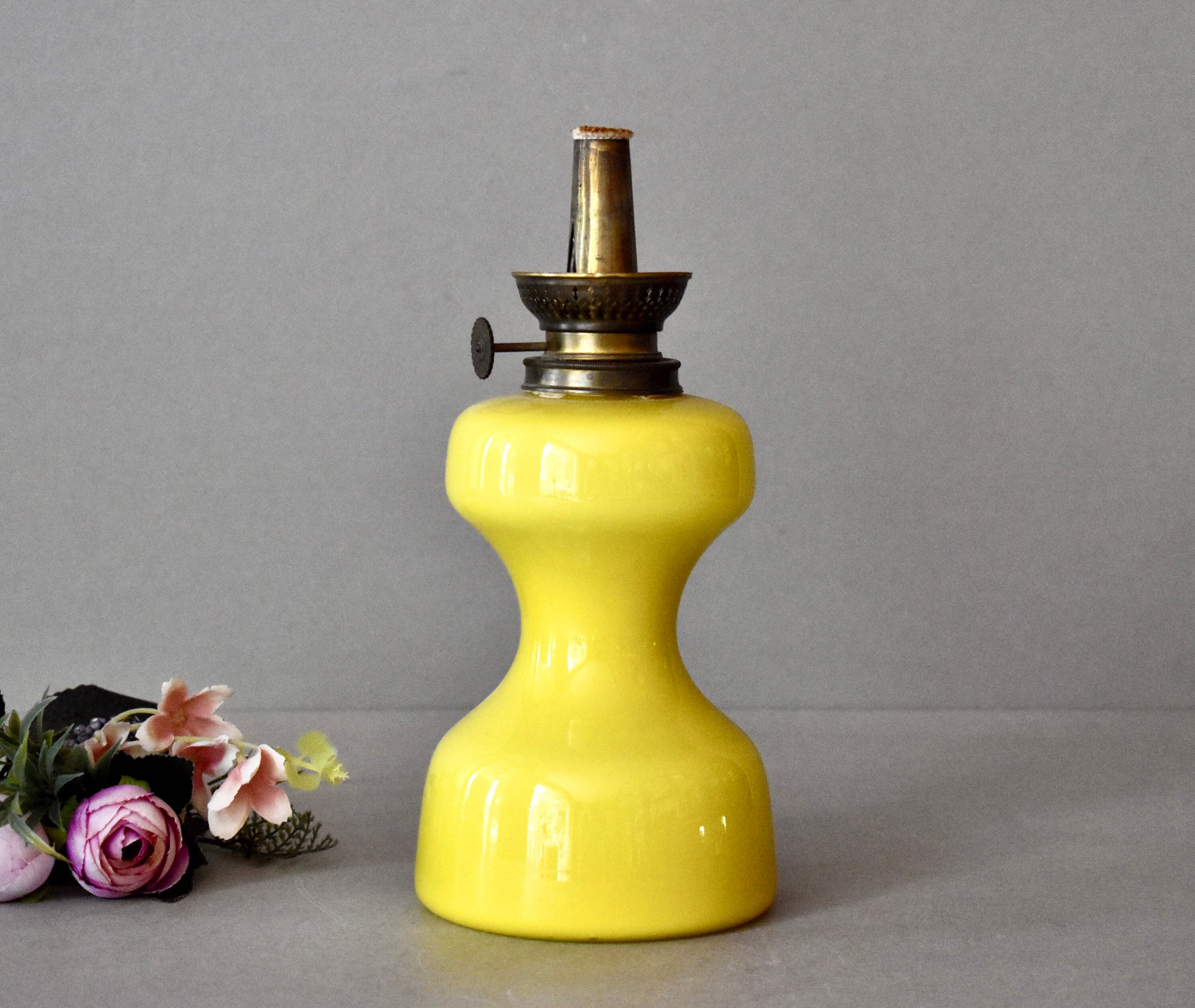 Vintage Glass Gas Lamp Home Decor Table Decor Colored Glass Lamp - Etsy