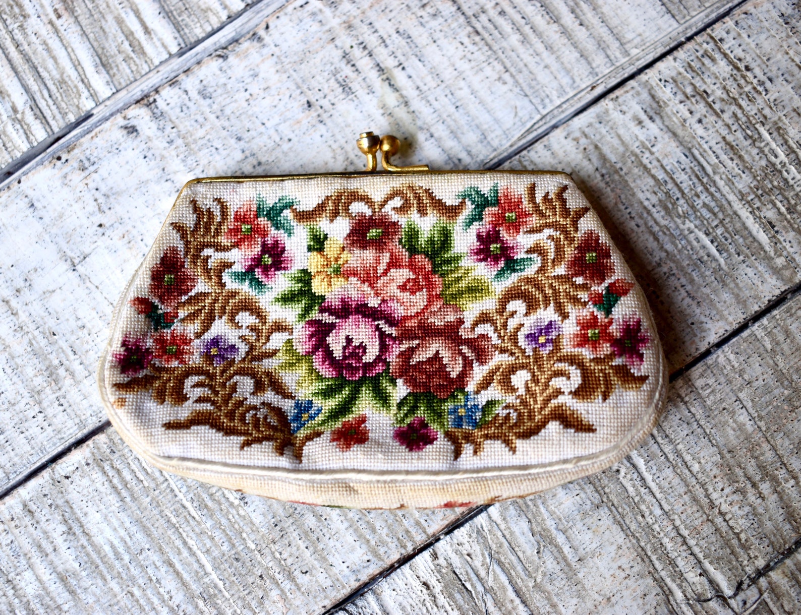 Women Embroidered Purse Flowers Bags Hand Made Vintage Small Purse ...