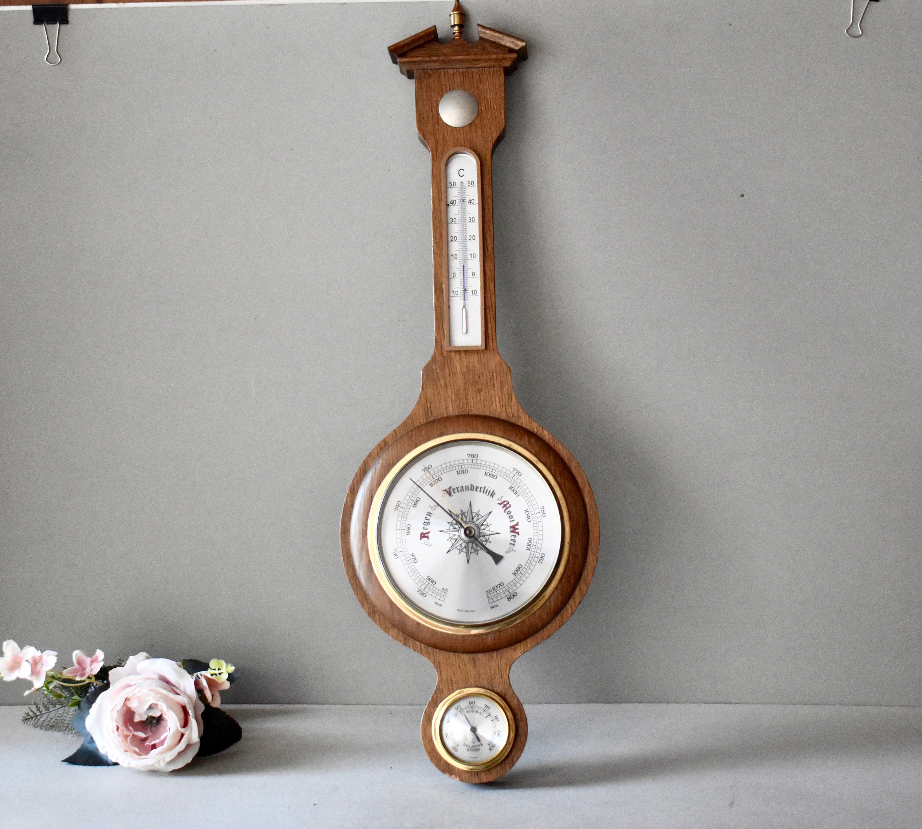 Vintage Big West Germany Barometer Hydrometer Thermometer ...