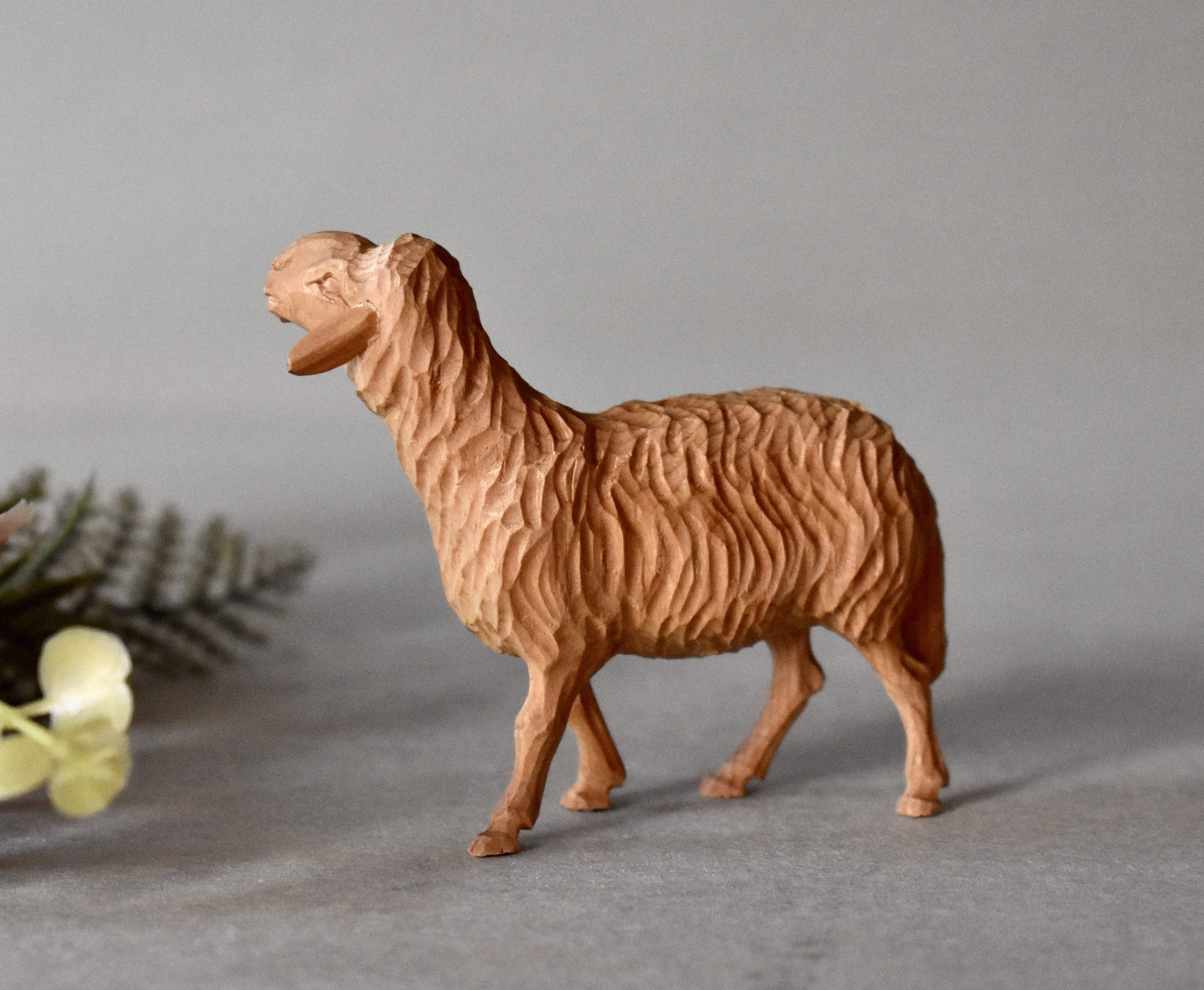 Vintage Wooden Sheep Home Decor Figurine Hand Carved Wooden - Etsy