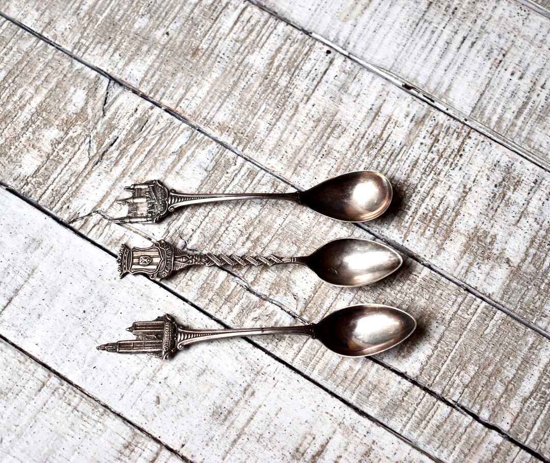 Vintage Set Three Small Spoons Silver Plated Collectable Spoons - Etsy