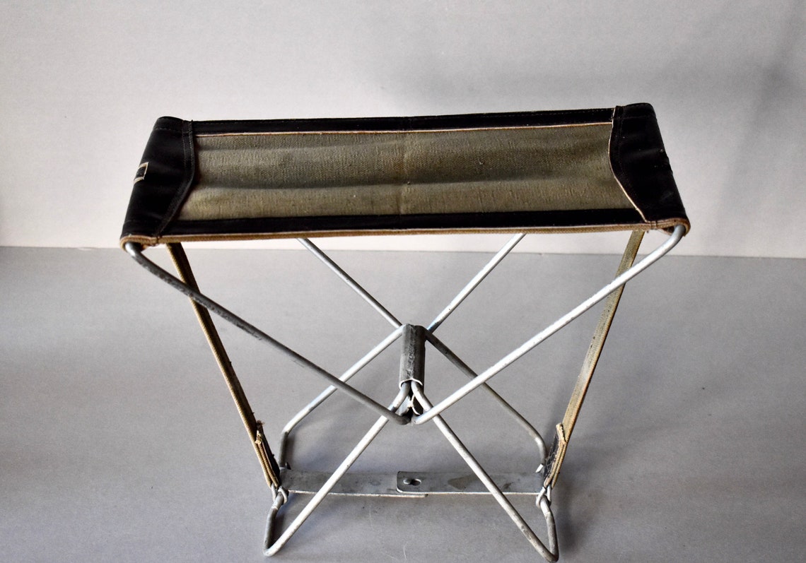 Vintage Canvas Military Folding Chair Collectable Military Bulgarian ...