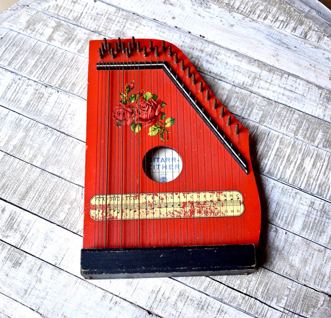 Vintage GDR Mandolin Stringed Instrument Ziter Cymbals Gusli Gittar - Etsy