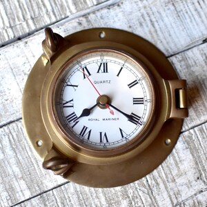 Vintage Bronze Yacht Clock Retro Nautical Ship Clock Wall Decor - Etsy