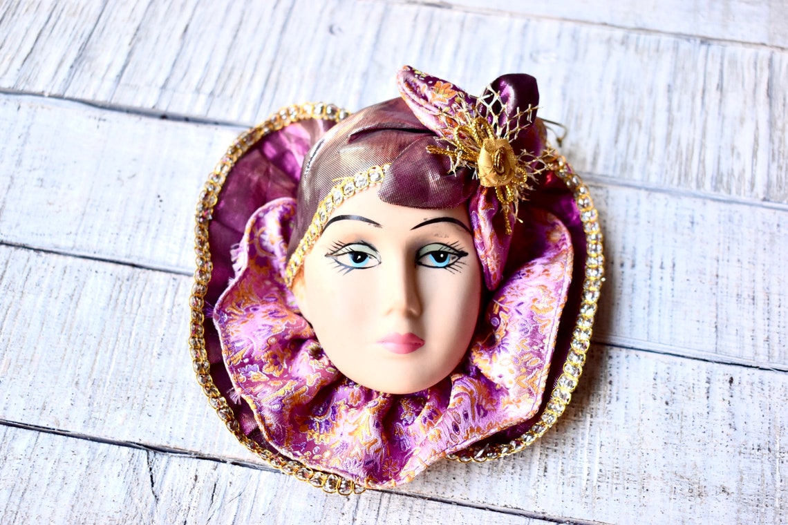 Vintage Venetian Style Porcelain Mask Wall Decor Wall Handing - Etsy
