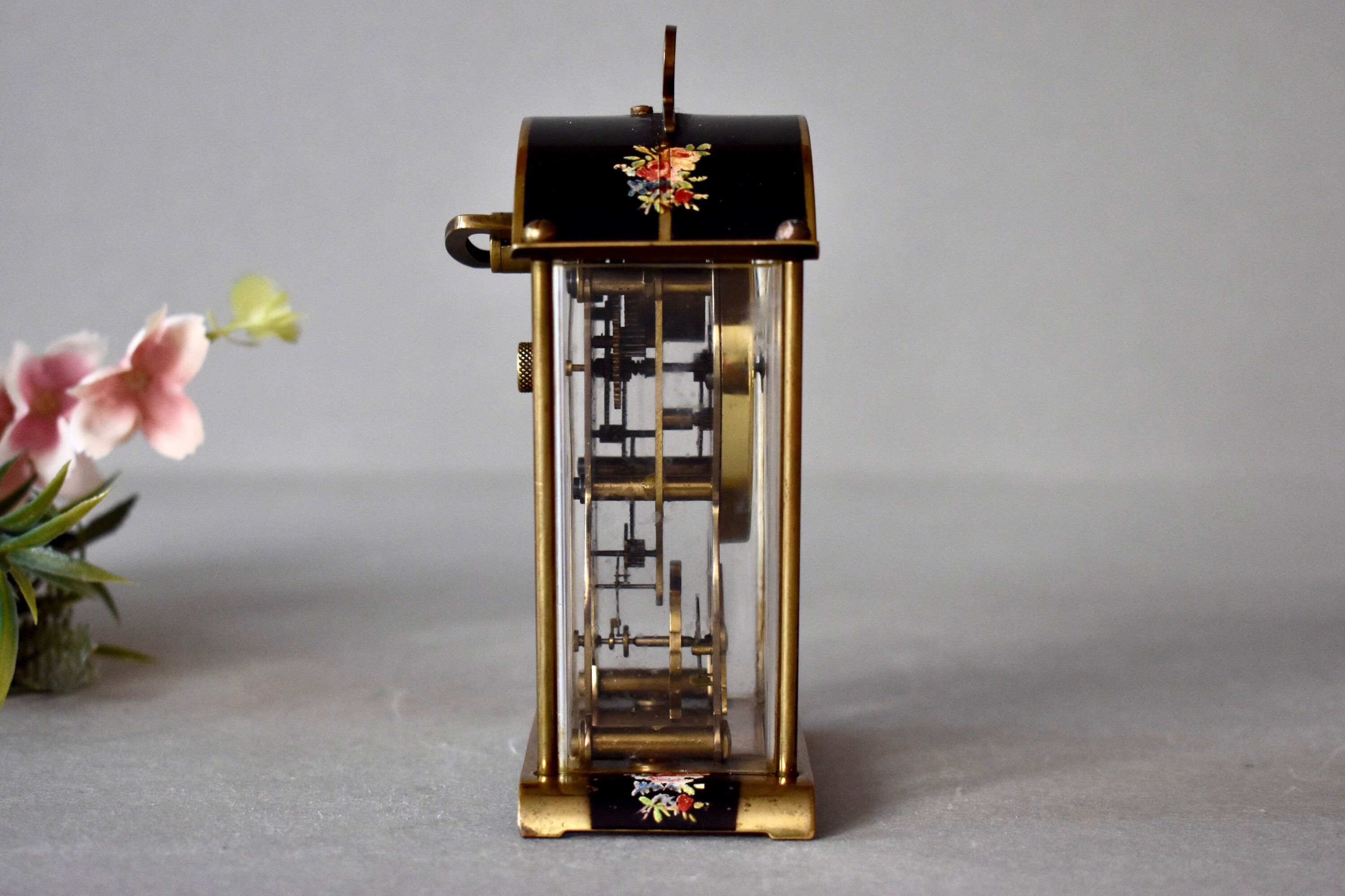 Vintage Table Clock Skeleton Germany Clock Home Decor Collectable Clock ...