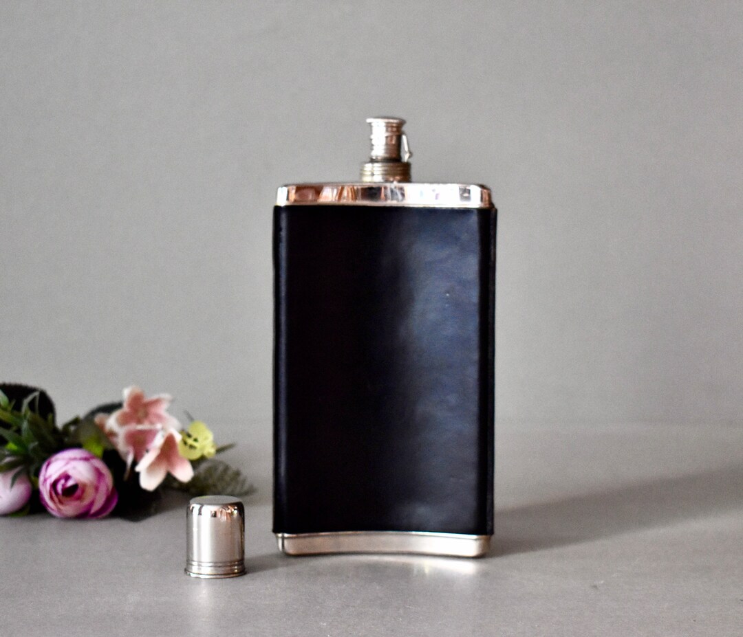 Vintage Flask Bottle in Leather Vintage Flask Hunting Gift Drink Bottle ...
