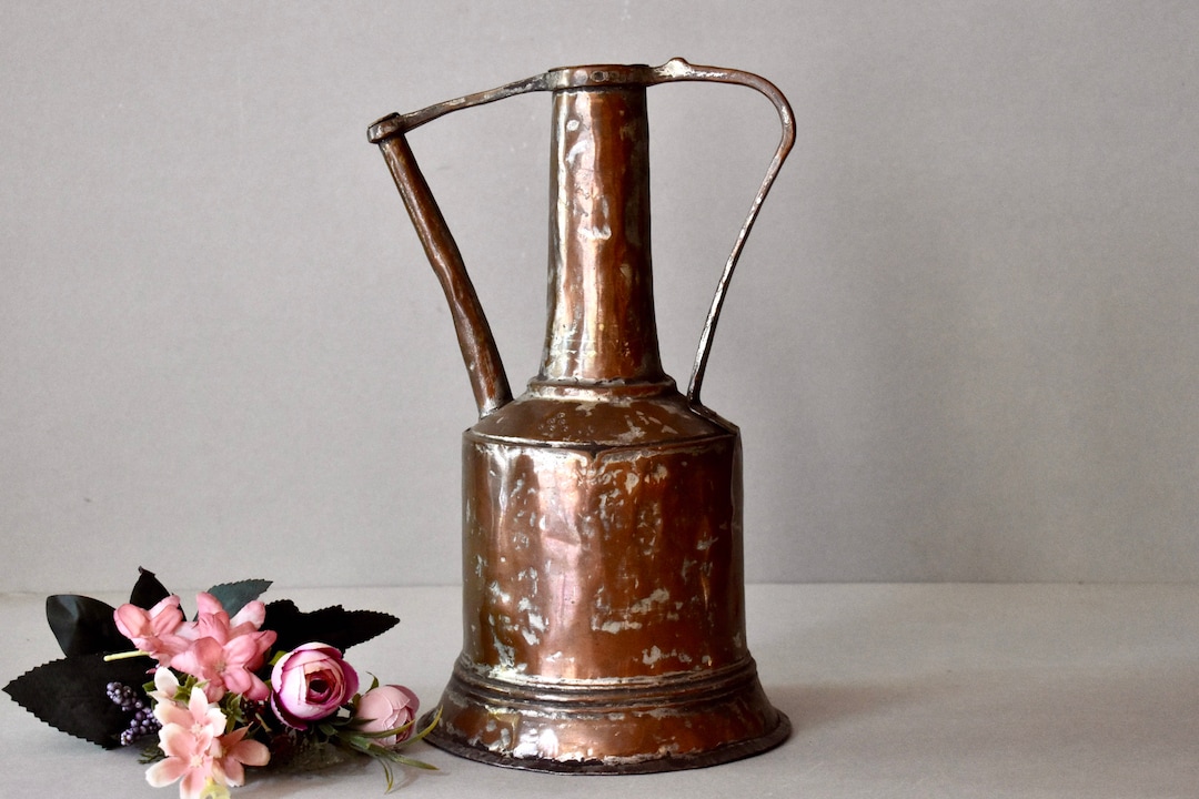 Antique Ottoman Imperial Ibrik Jug Copper Ethnographic Copper Pitcher ...