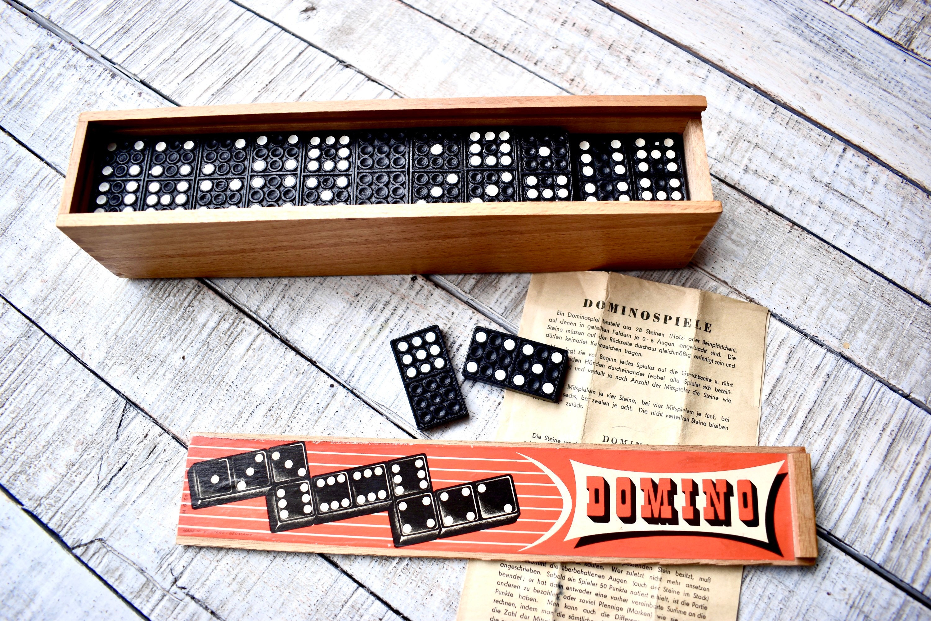 Vintage Domino Germany Domino in Wooden Box Vintage Games - Etsy