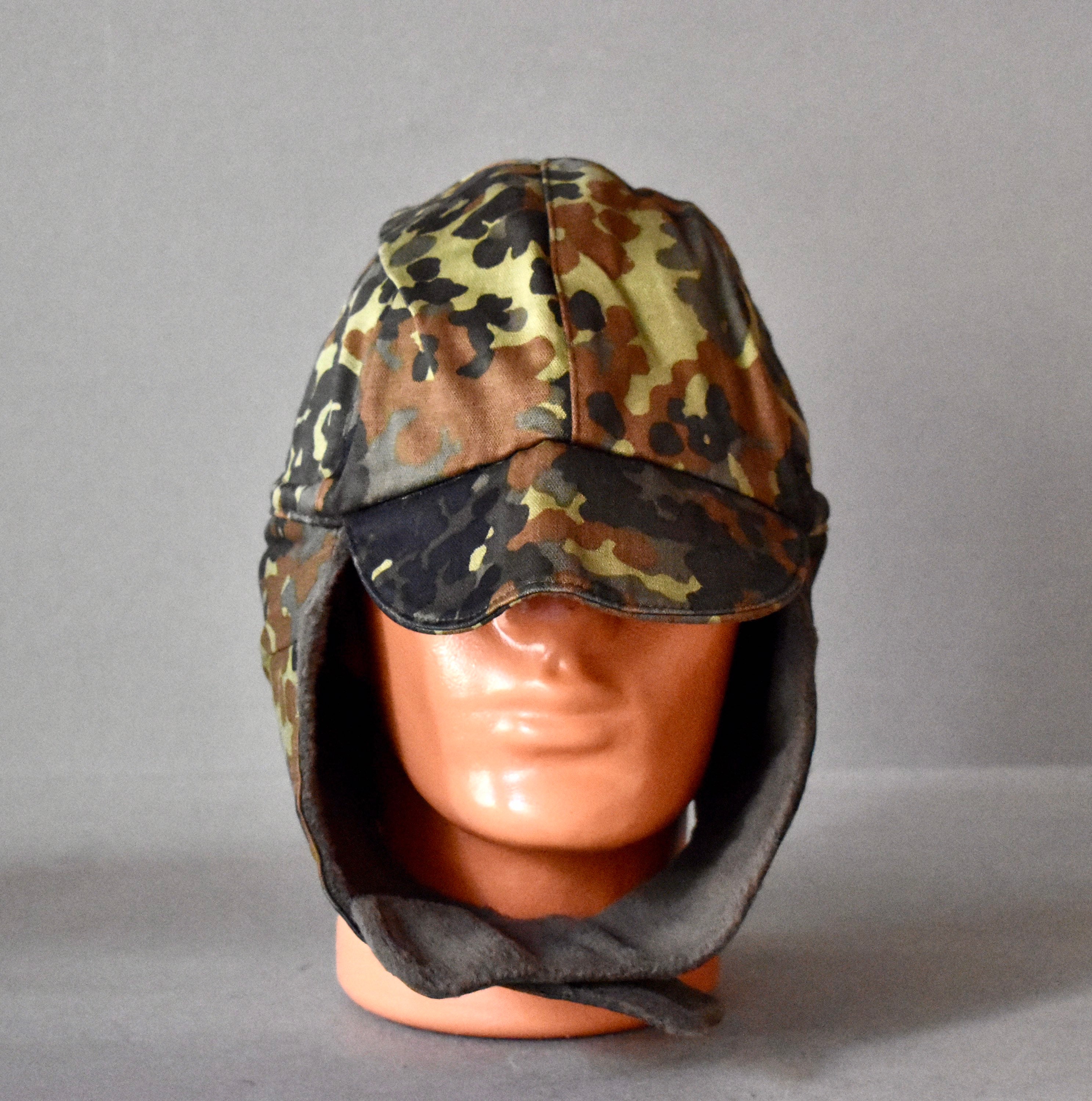 Vintage German Army Winter Hat Camouflage Polar Tank Division Military ...