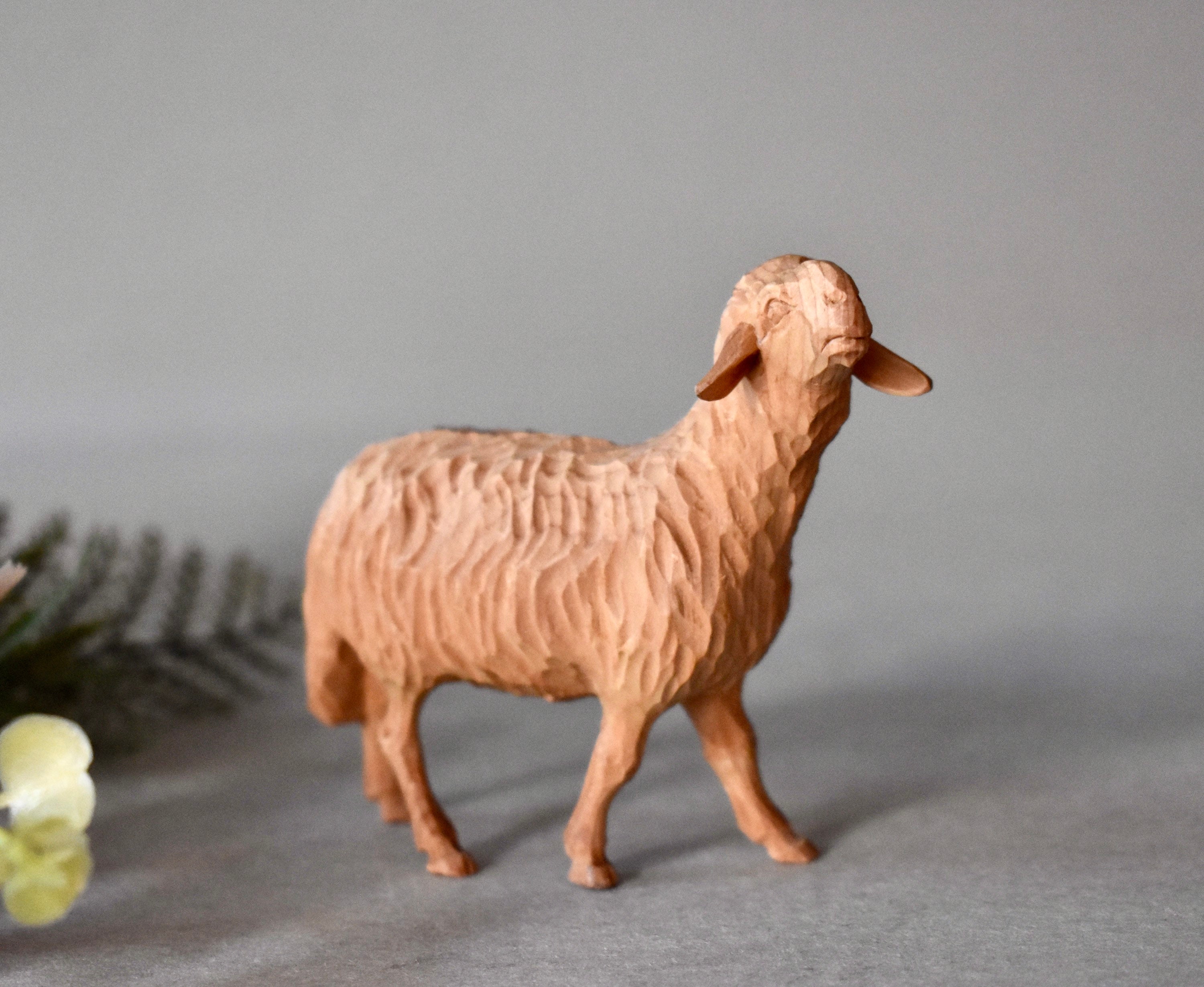 Vintage Wooden Sheep Home Decor Figurine Hand Carved Wooden Sheep - Etsy