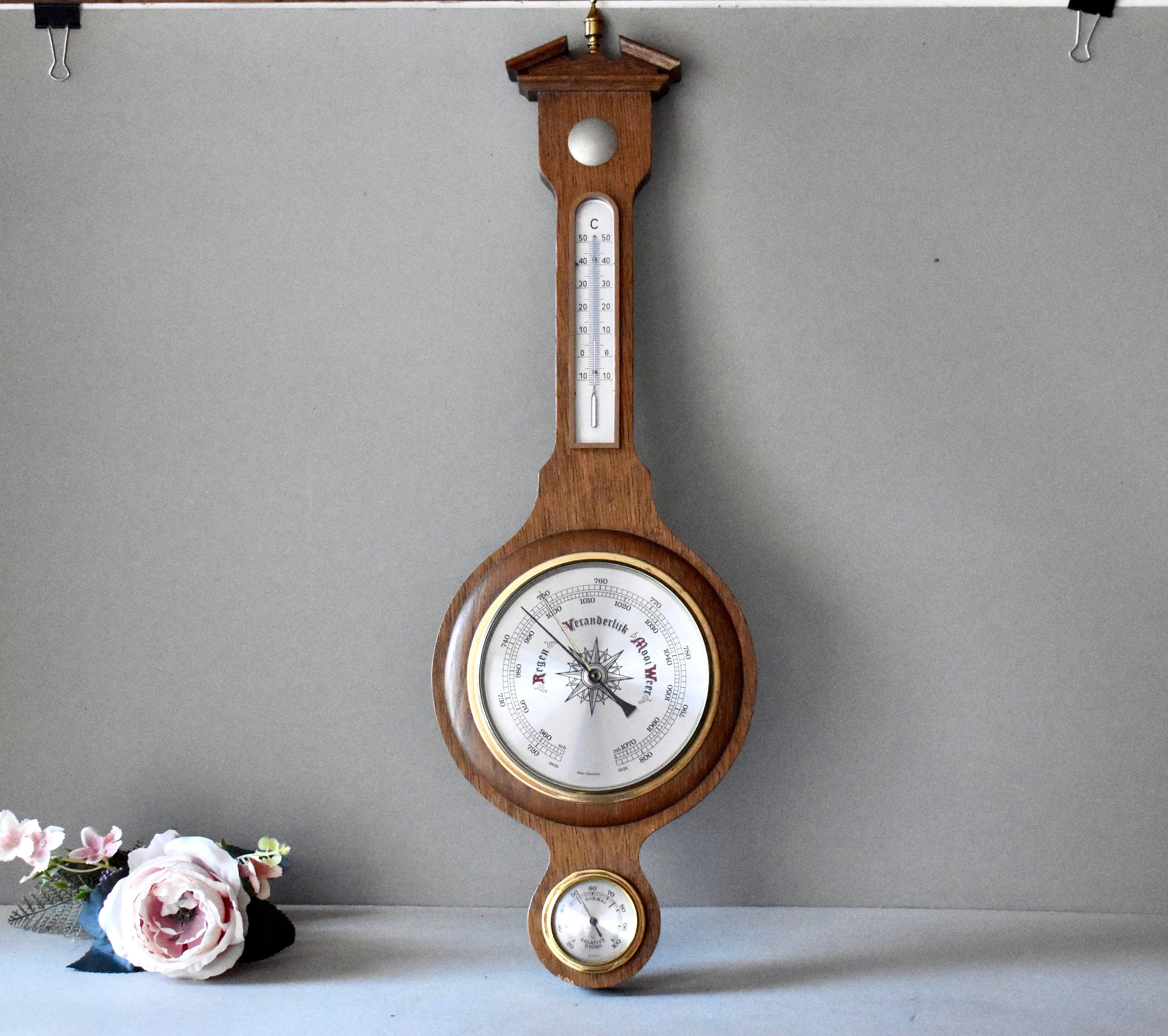 Vintage Big West Germany Barometer Hydrometer Thermometer ...