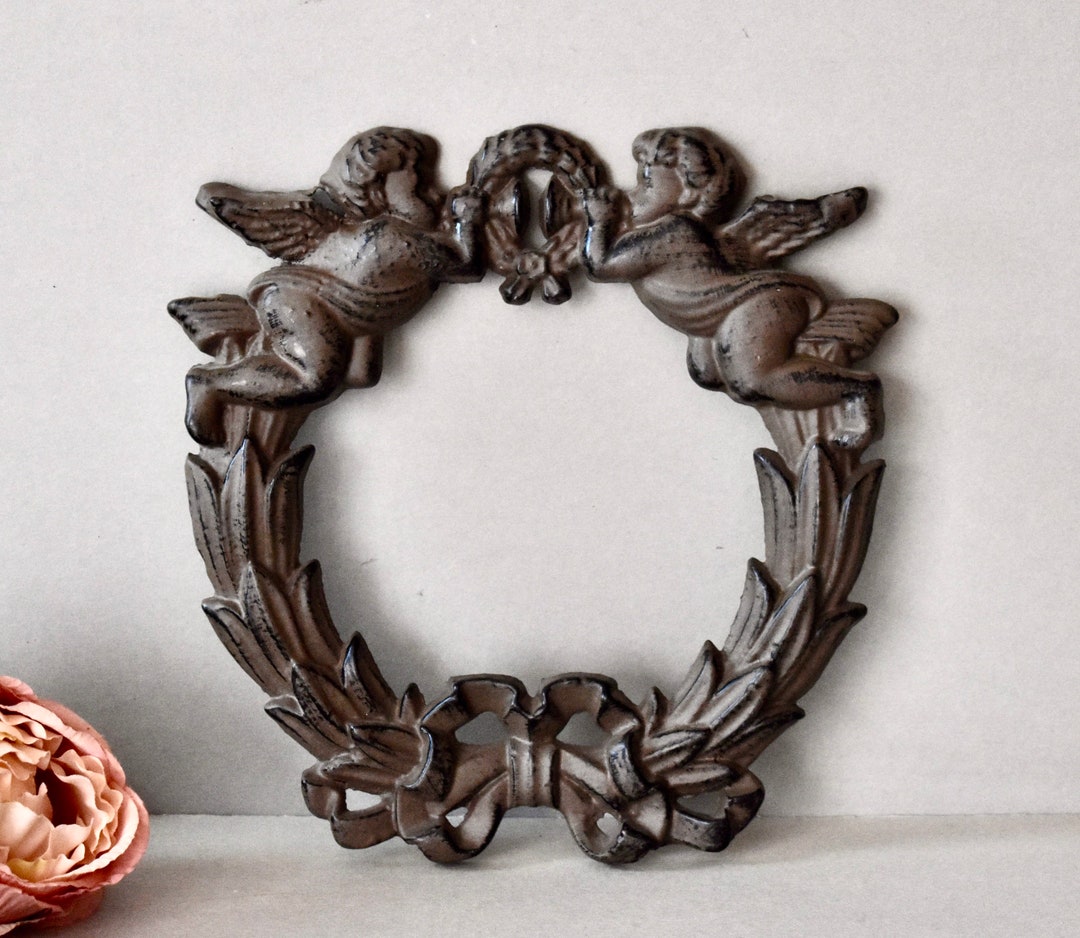 Vintage Cast Iron Angels Wall Decor Wall Hanging Metal Plaque Home ...