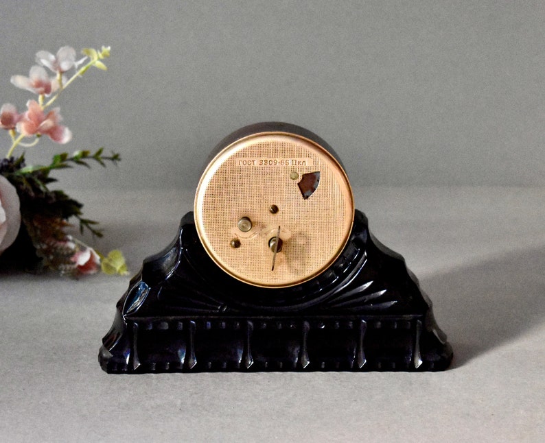 Vintage Table Clock Majak Black Glass Soviet Clock Majak - Etsy
