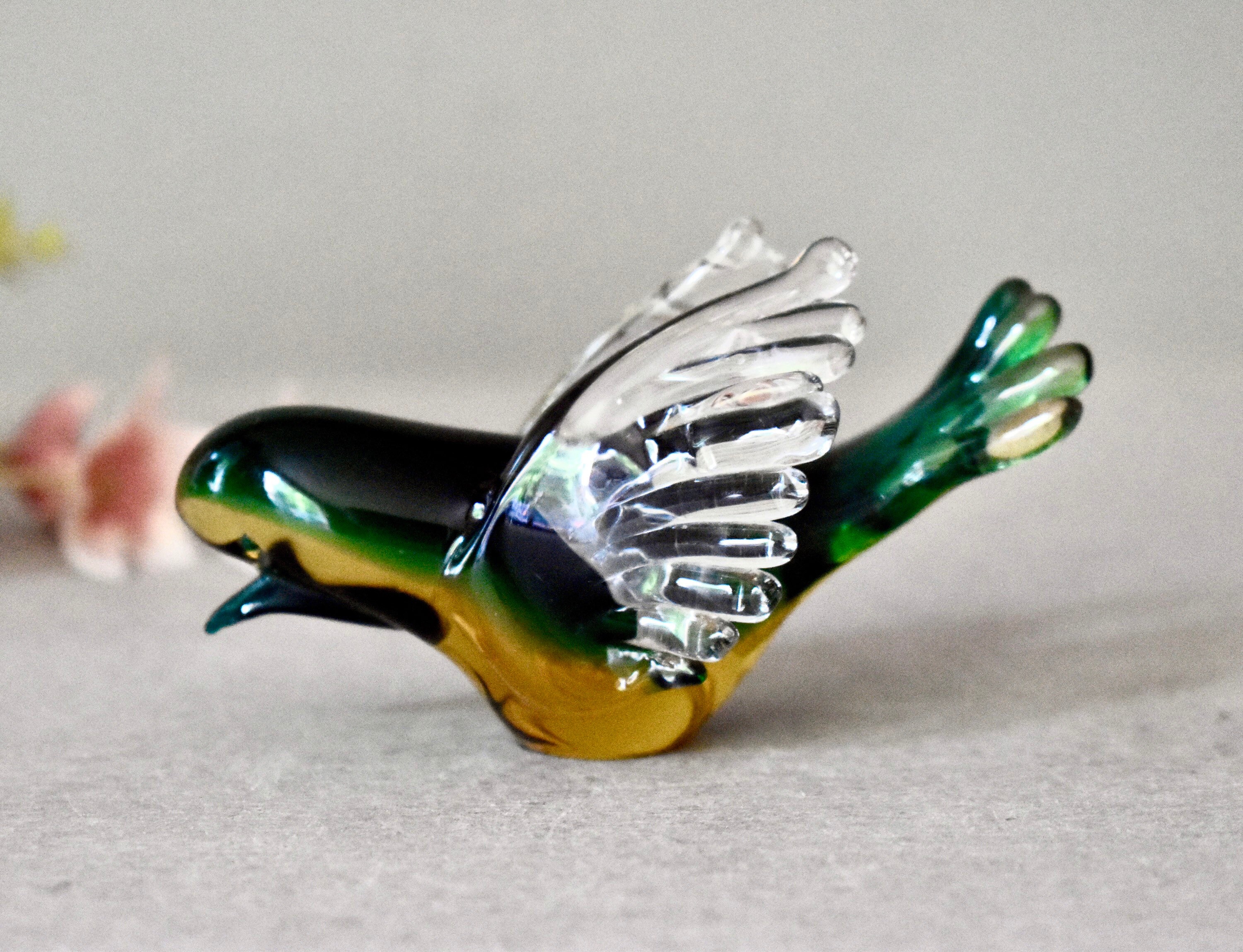 Vintage Art Glass Figurine Colored Glass Pigeon Studio Art - Etsy