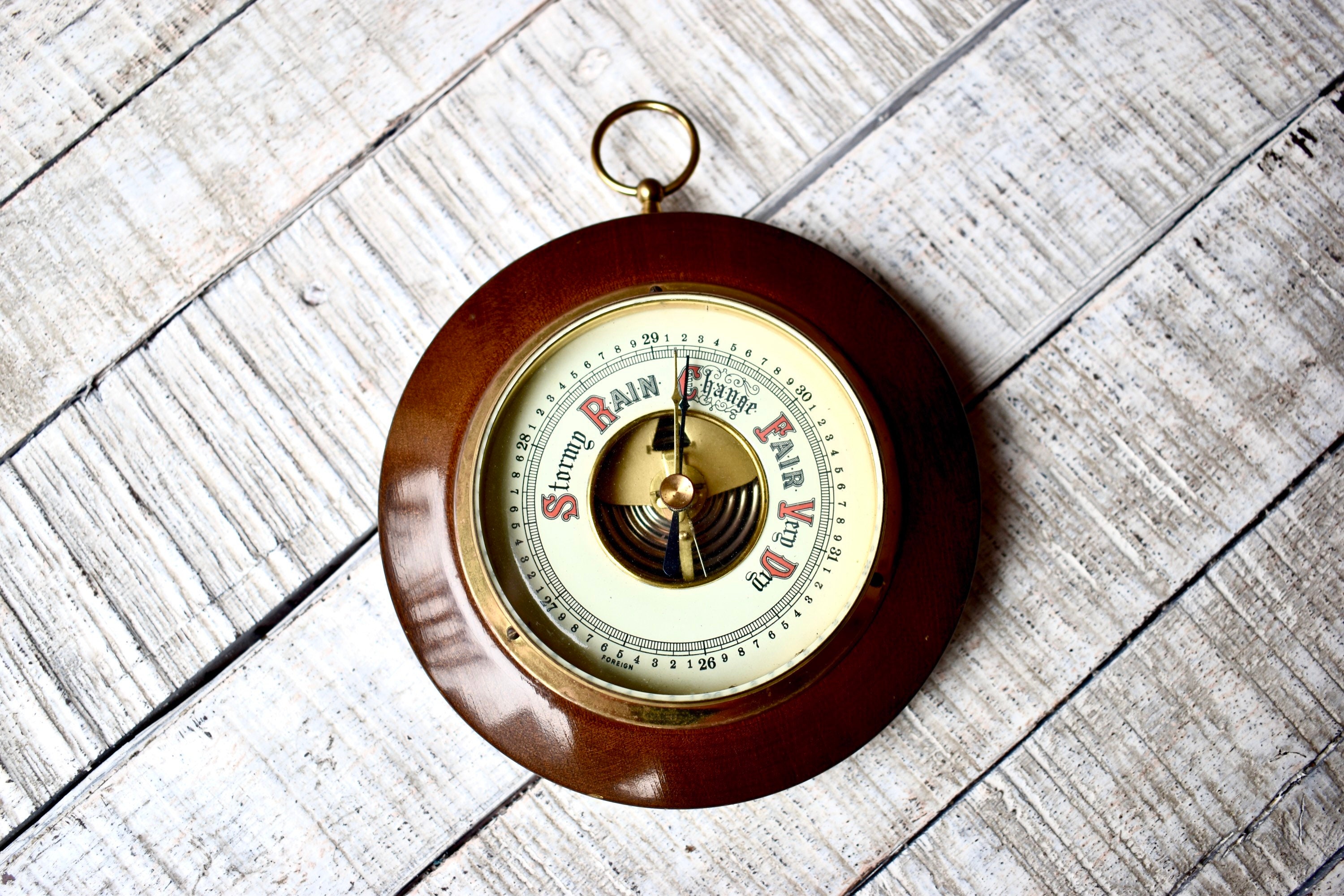Antique Wooden Barometer Meteorological Station Collectable Gift ...