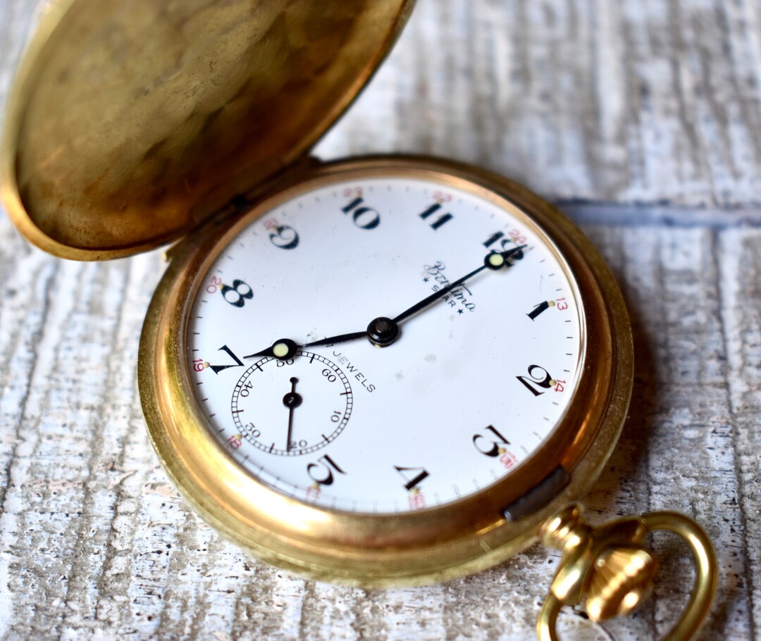 Vintage Swiss Pocket Watch Gilded Bentima Strar Collectable - Etsy