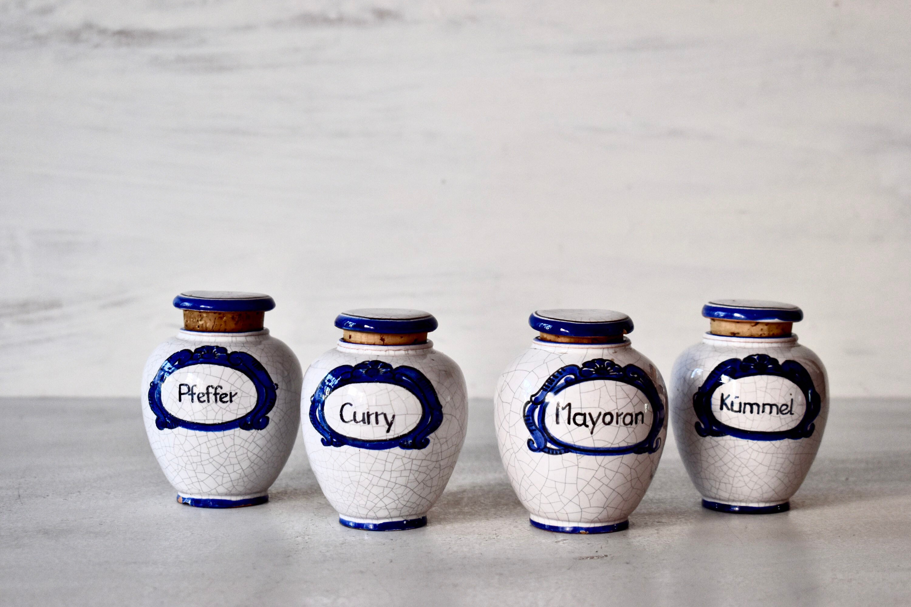 Vintage Ceramic Spices Jars Home Decor Spices Storage Set - Etsy