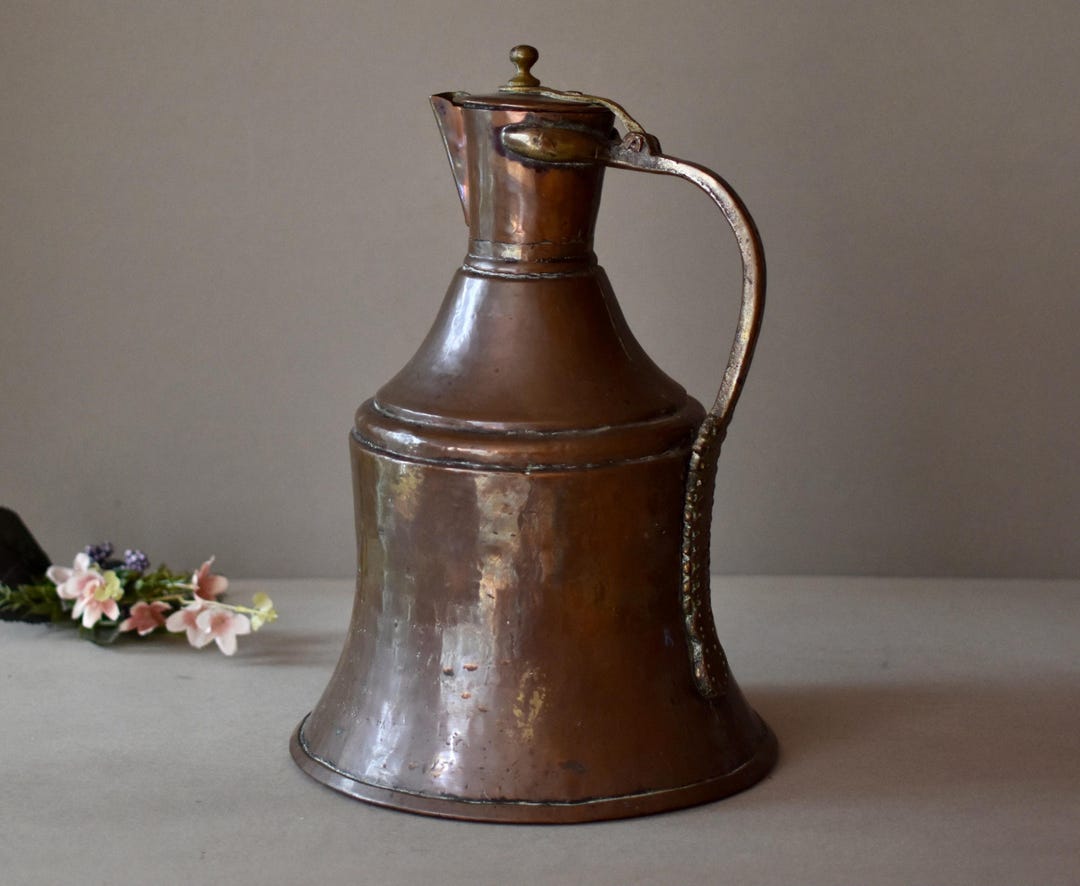 Antique Copper Water Jug Ethnographic Copper Pitcher Hand Hammered ...