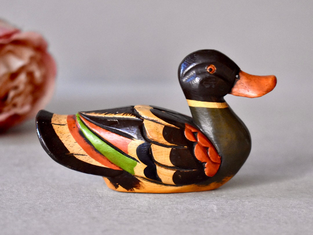 Vintage Wooden Duck Figurine Home Decor Table Decor Vintage Decor ...