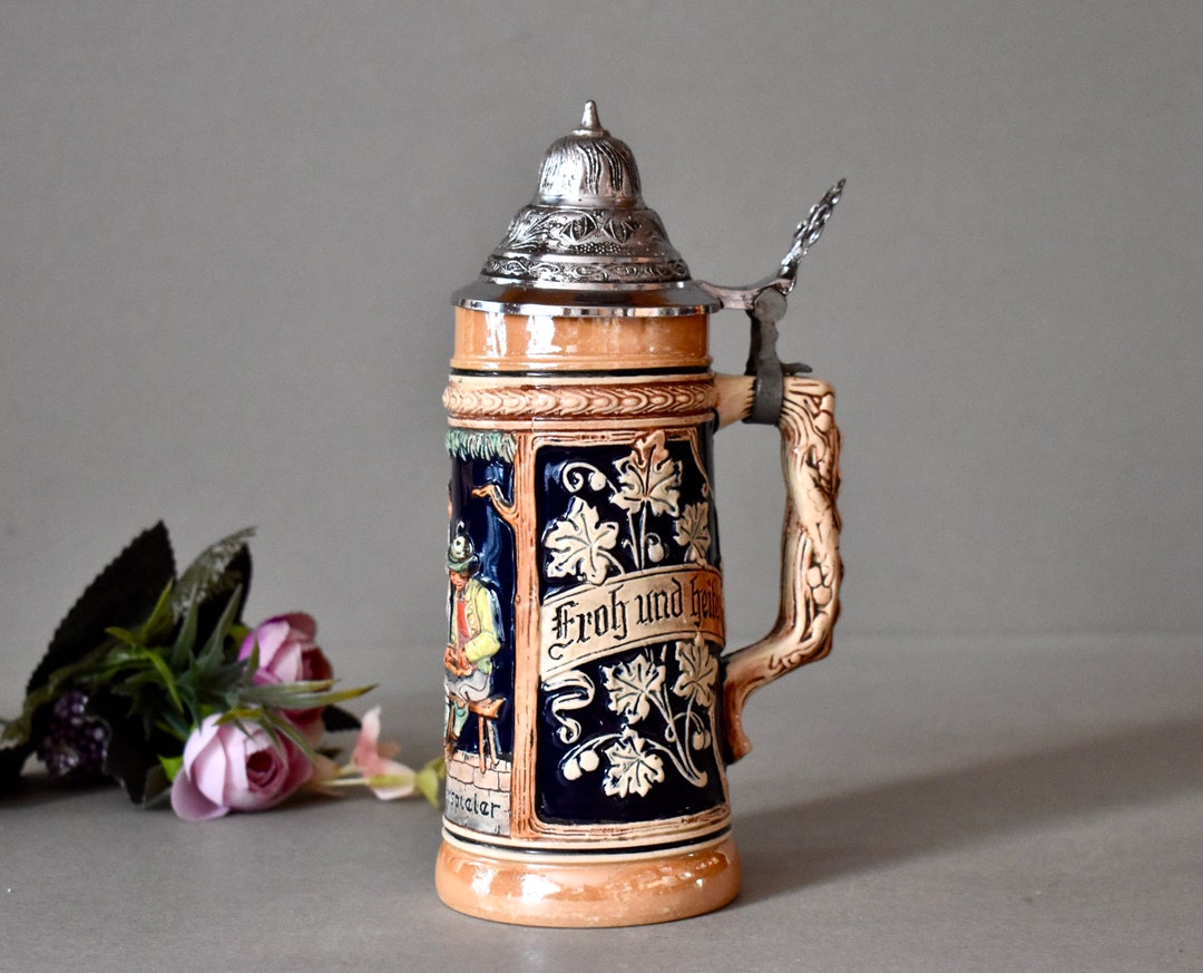 Boccale da birra in ceramica vintage, decorazione per la casa, D.P.G.M ...